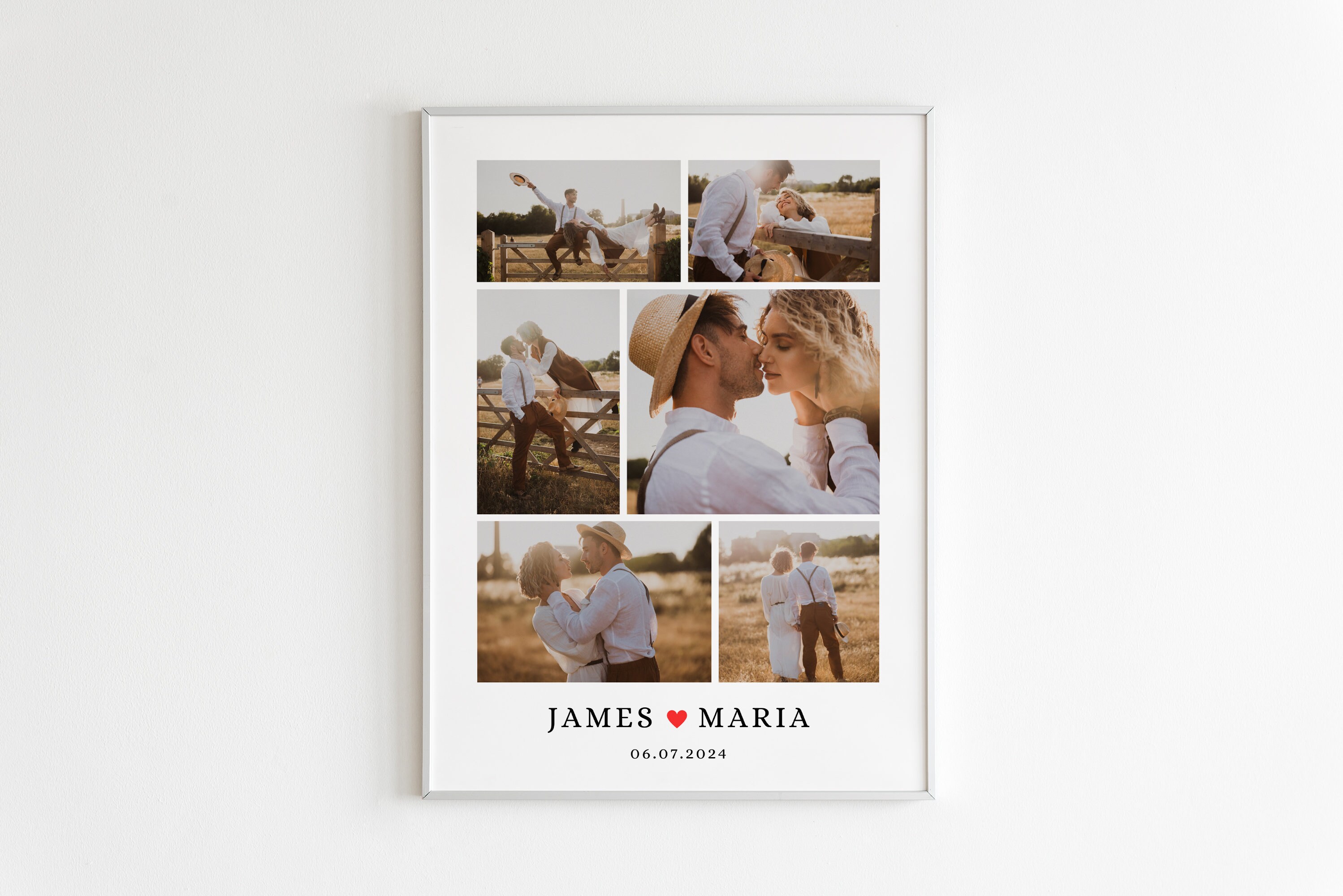 Custom Love Couple Photo Collage Template for Canva, Personalized ...