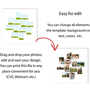 Custom Square Minimalistic Collage Template for Canva, Personalized ...