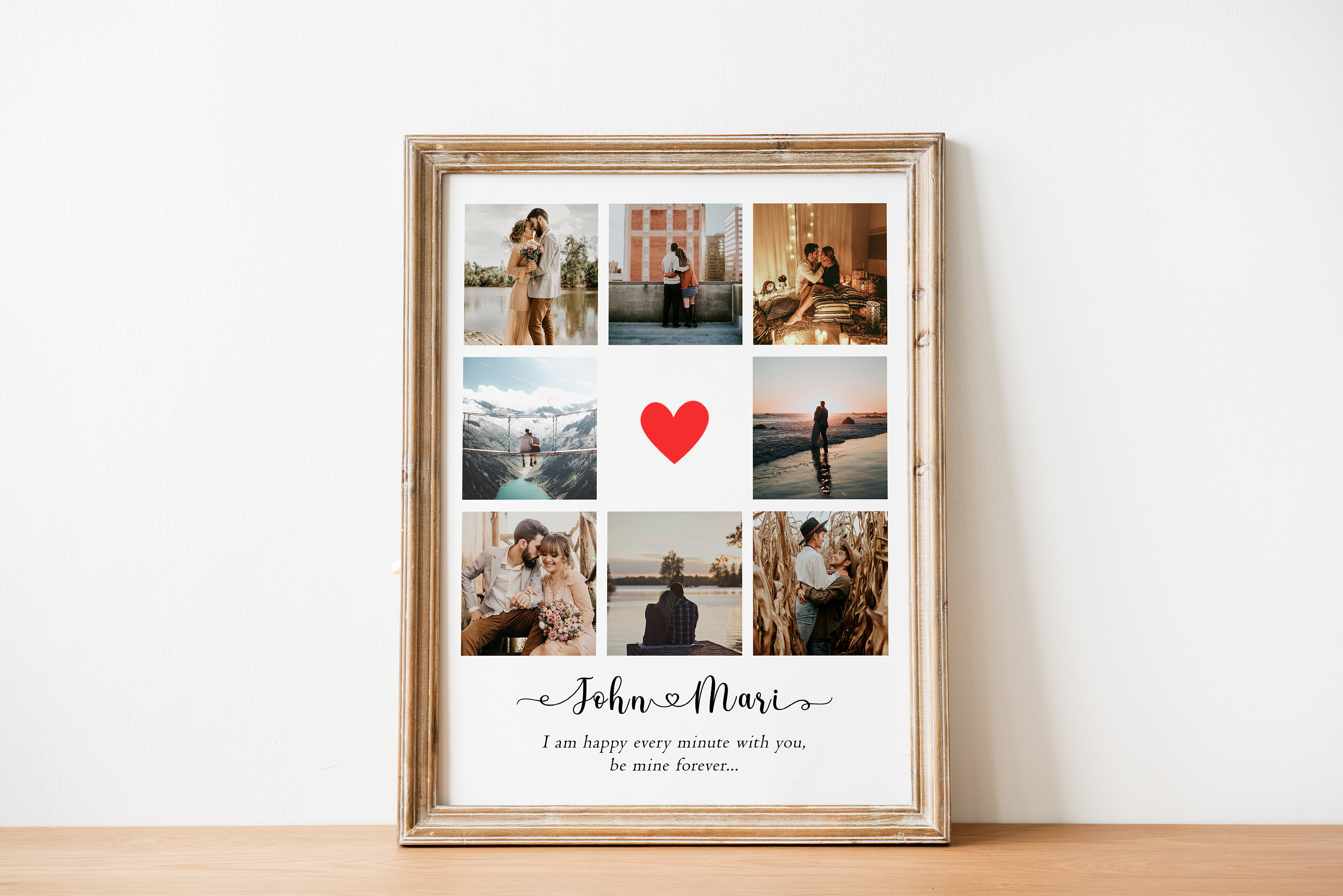 Couple Photo Collage, Personalized Collage, Love Photo Collage, Couple ...