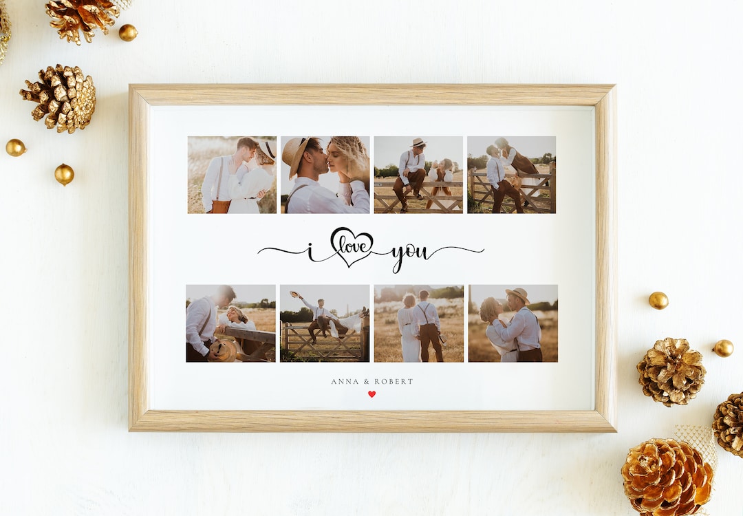 Love Couple Photo Collage Template for Canva, Personalized Couple Photo ...