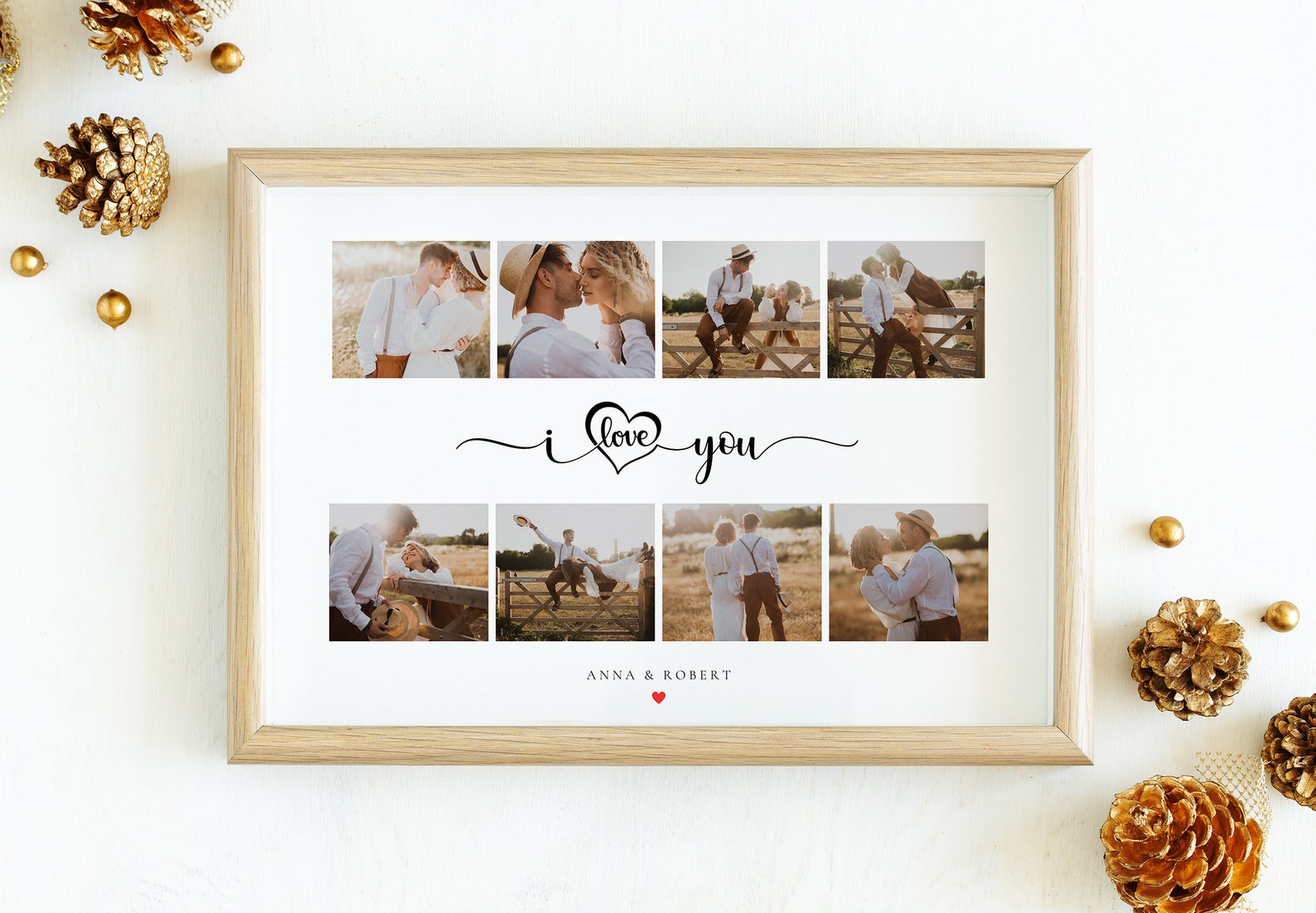 Love Couple Photo Collage Template for Canva, Personalized Couple Photo ...