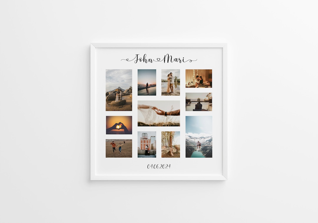 Personalized Love Couple Photo Collage, Custom Photo Collage ...
