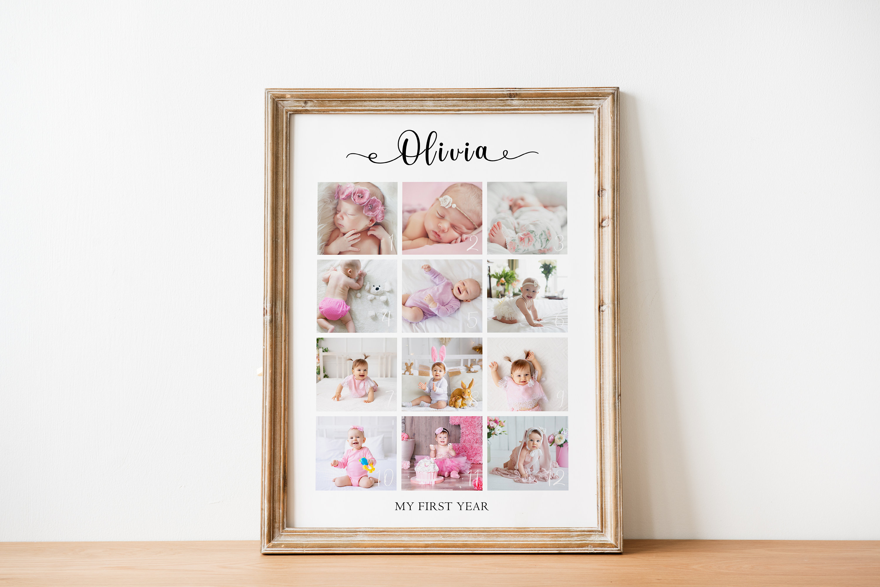 Personalized Baby First Year Collage, Custom Collage, Happy Birthday ...