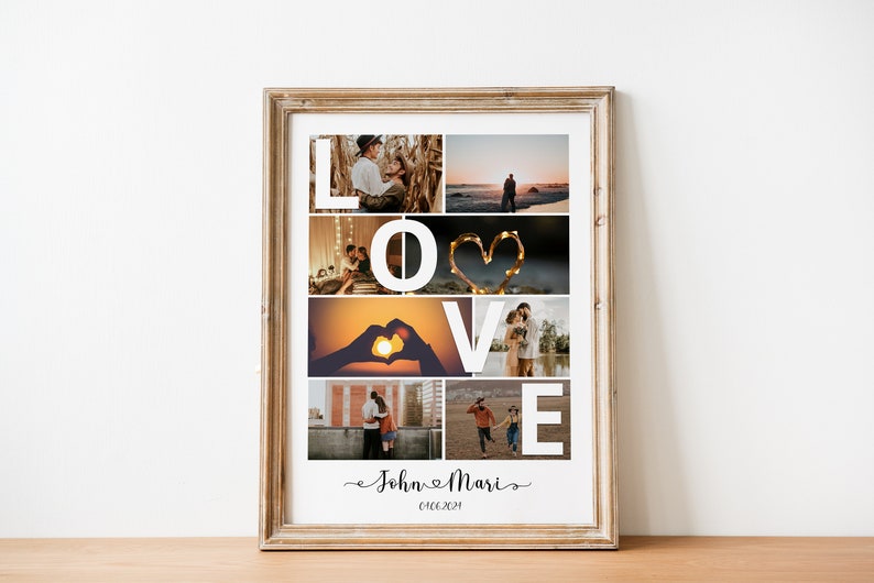 Couple Photo Collage, Personalized Collage, Love Photo Collage, Couple ...