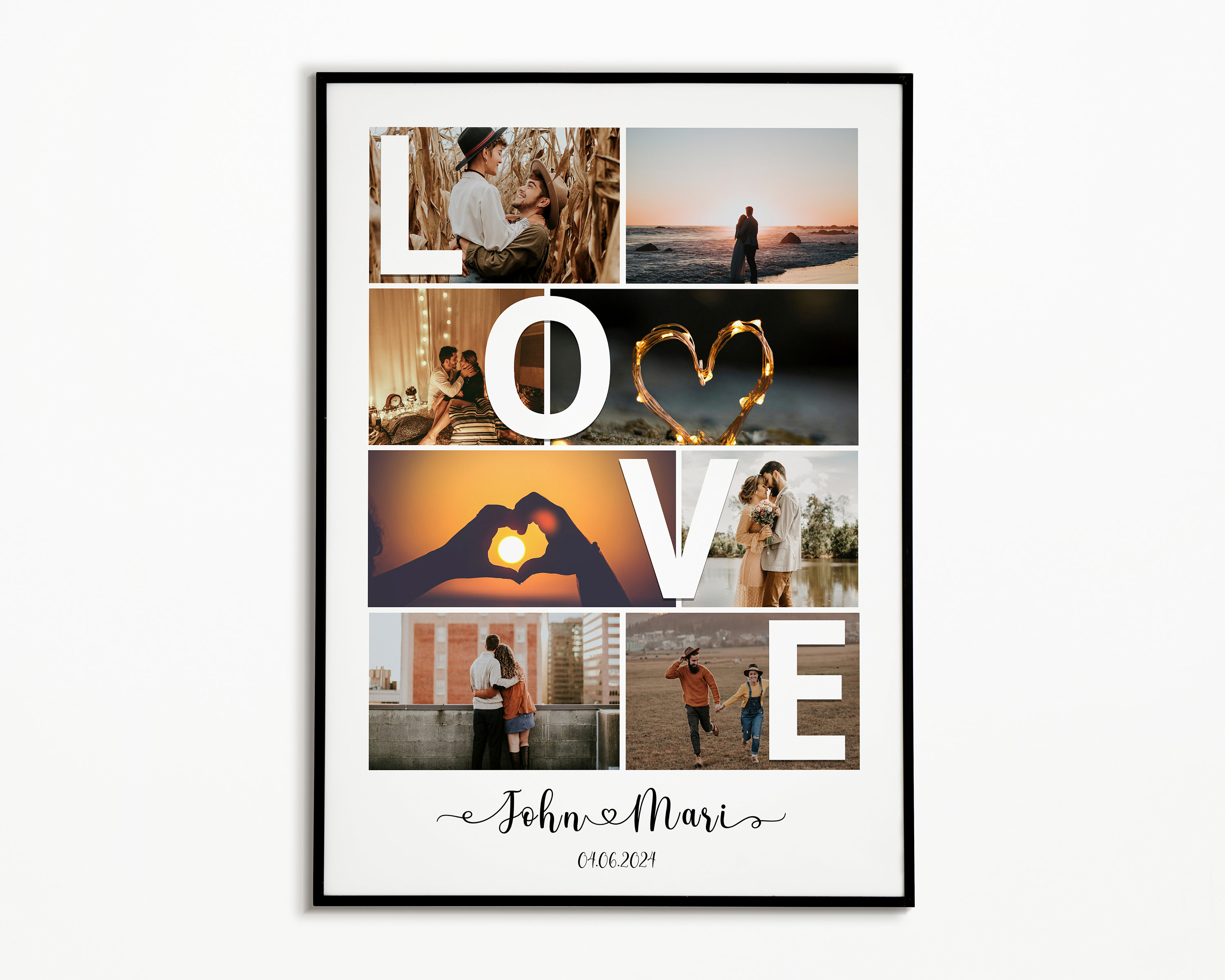 Couple Photo Collage, Personalized Collage, Love Photo Collage, Couple ...