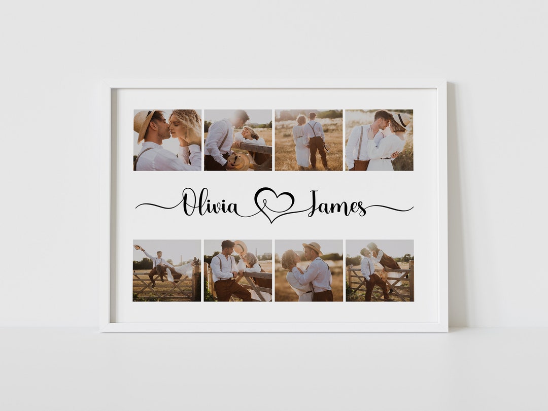 Personalized Love Couple Photo Collage, Custom Photo Collage ...