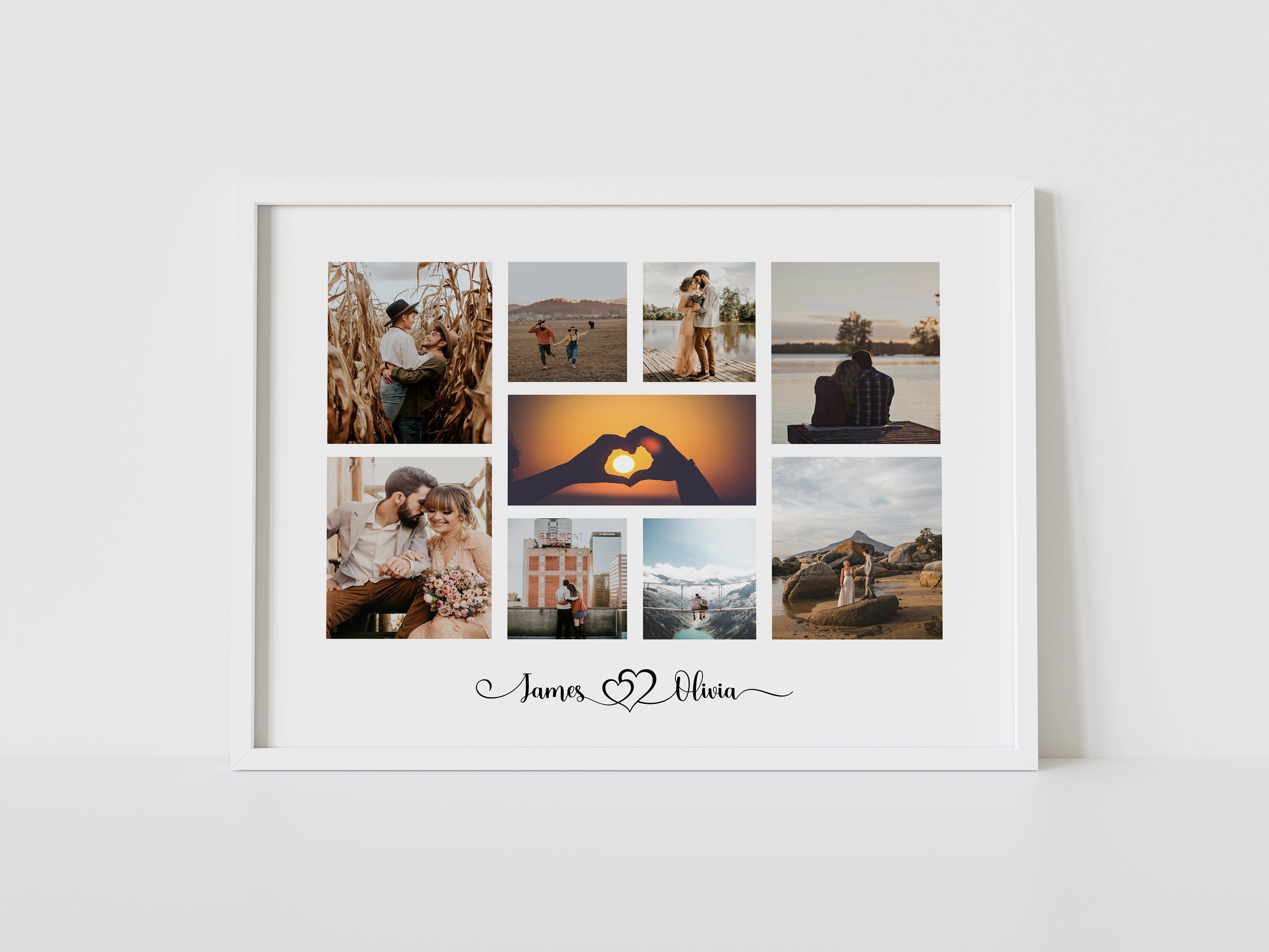 Personalized Love Couple Photo Collage, Custom Photo Collage ...