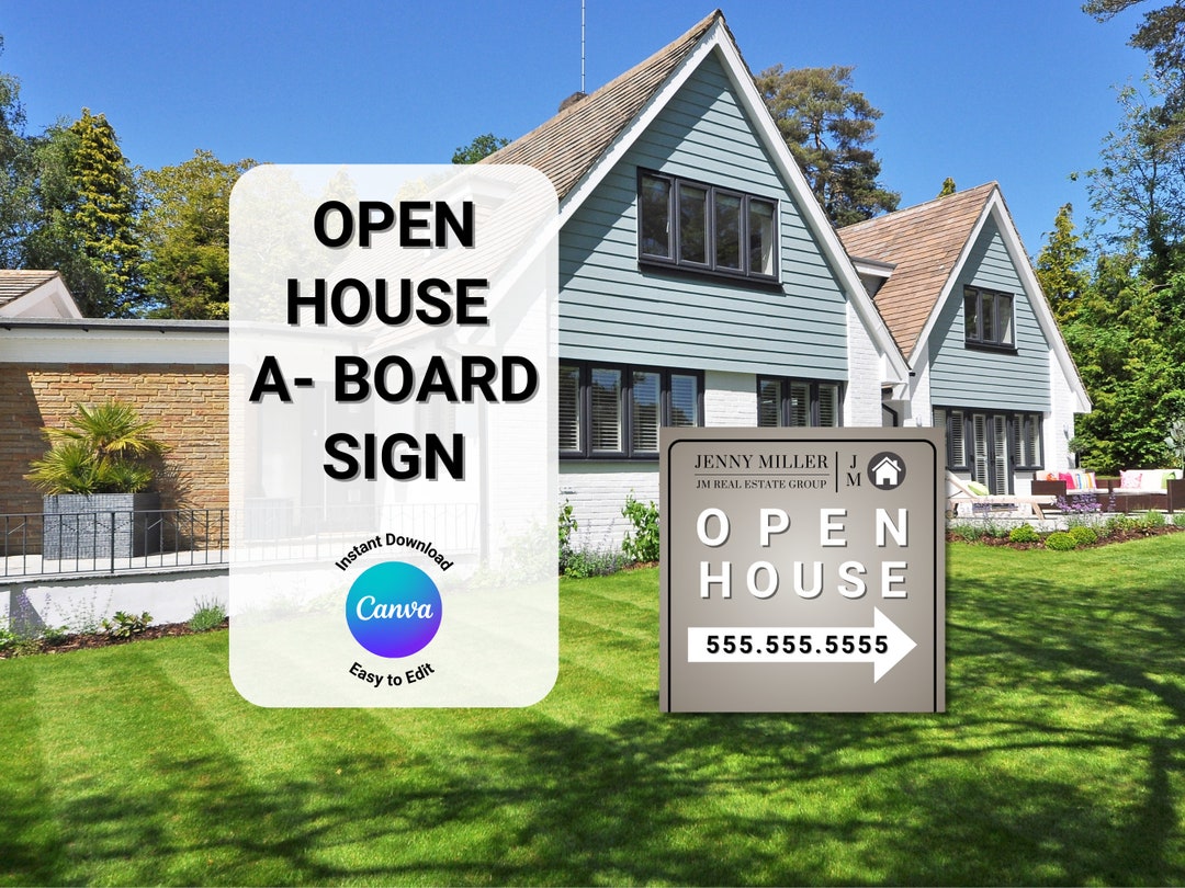 Real Estate Sign, Open House Sign, A Board Sign, Open House Directional ...