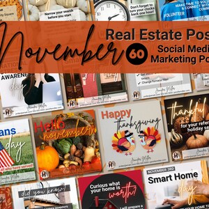November Real Estate Posts Real Estate Marketing - Etsy