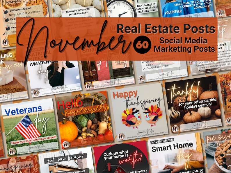 November Real Estate Posts Real Estate Marketing - Etsy