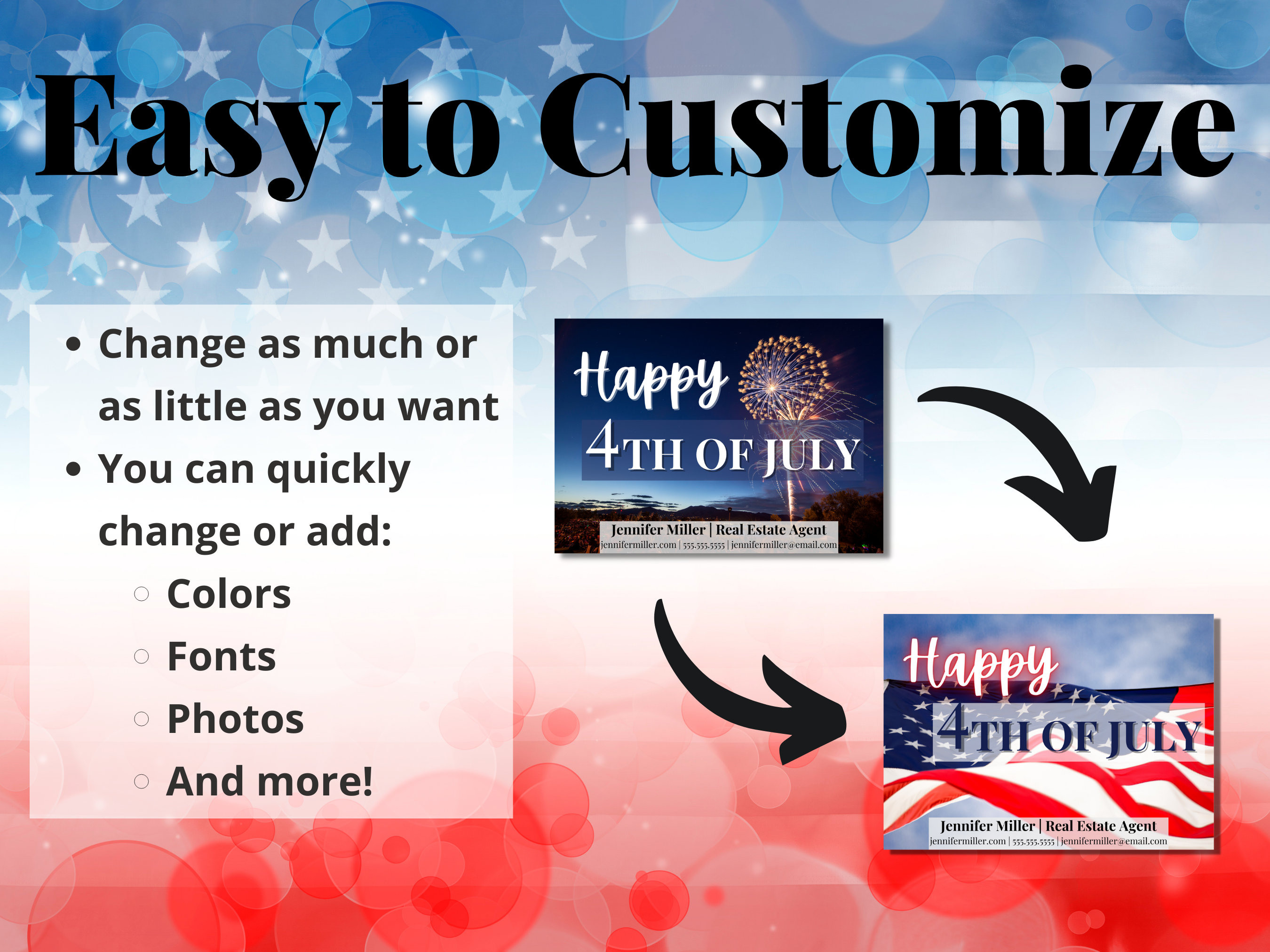 4th of July Real Estate, Real Estate Postcard, Real Estate Marketing ...