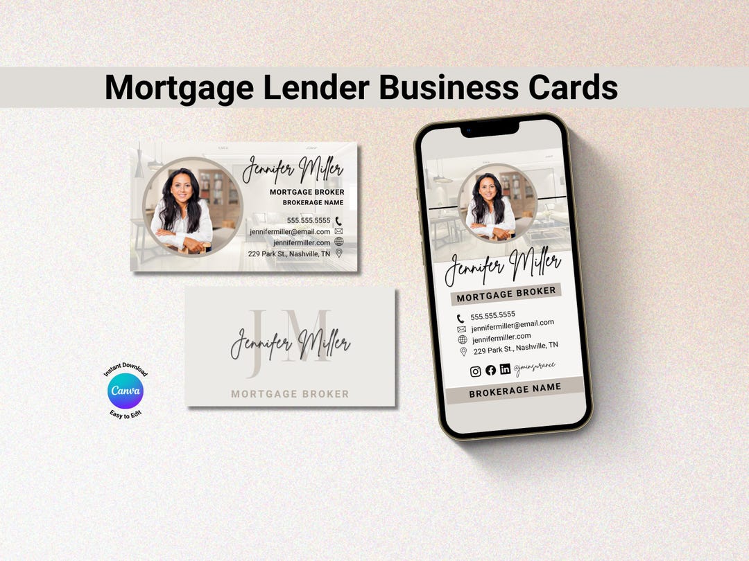 Mortgage Lender Business Card, Mortgage Broker, Mortgage Lender ...