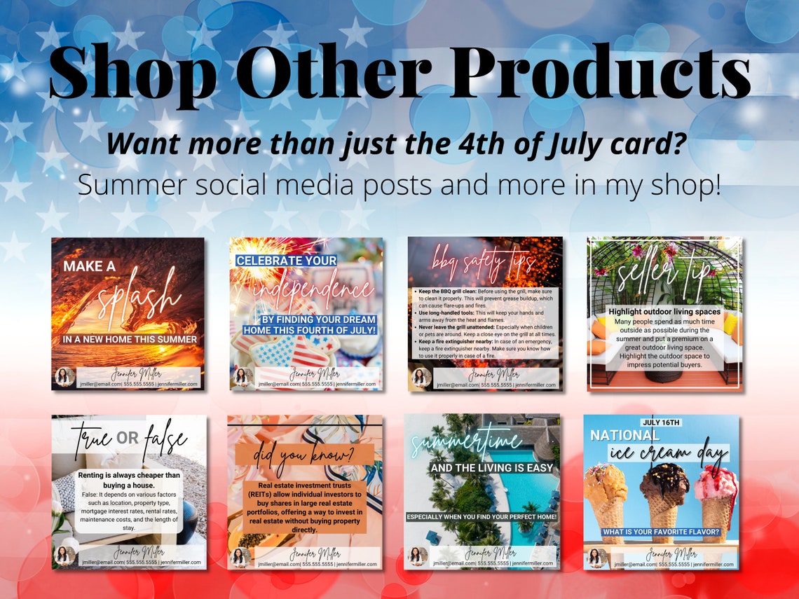 4th of July Real Estate, Real Estate Postcard, Real Estate Marketing ...