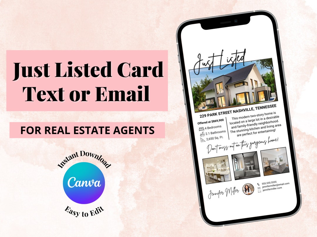 Just Listed Real Estate Template Real Estate Marketing Just - Etsy