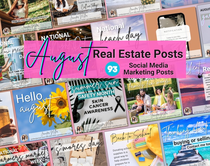 August Real Estate Social Media Templates| August Real Estate Marketing ...