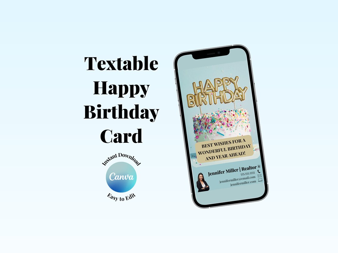 Client Birthday, Real Estate Birthday, Birthday Card Realtor, House ...