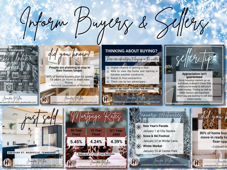 January Real Estate Posts, Social Media Content, Real Estate Marketing ...