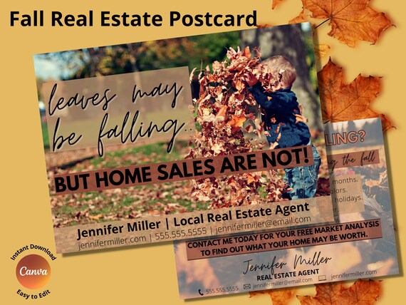 Fall Real Estate Postcard Real Estate Marketing Realtor - Etsy