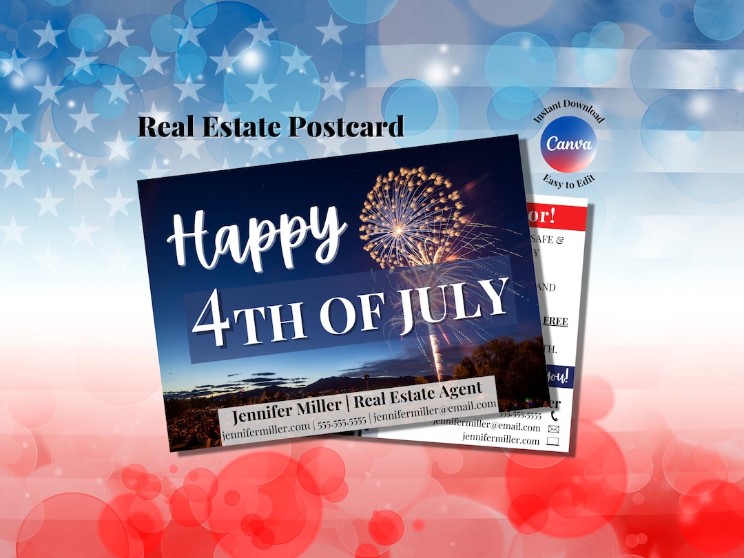 4th of July Real Estate, Real Estate Postcard, Real Estate Marketing ...
