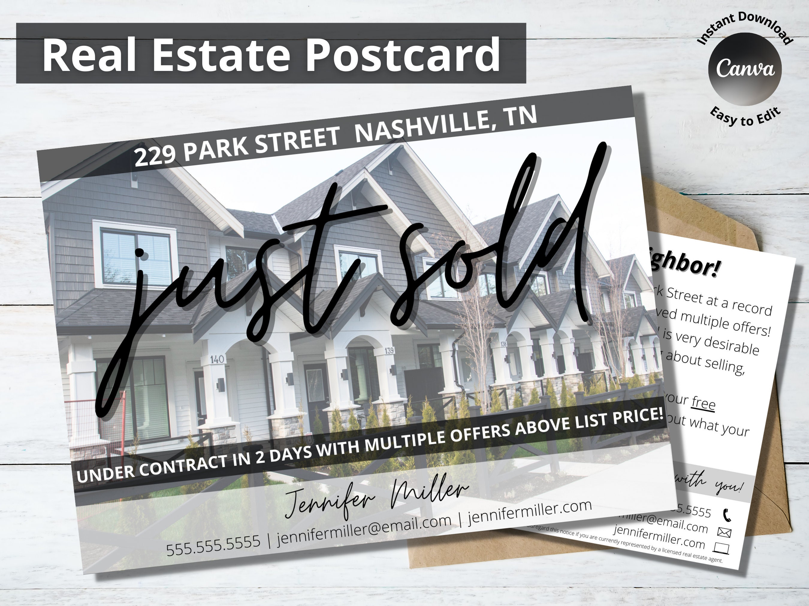 Real Estate Postcard Just Sold Postcard Just Sold Real - Etsy