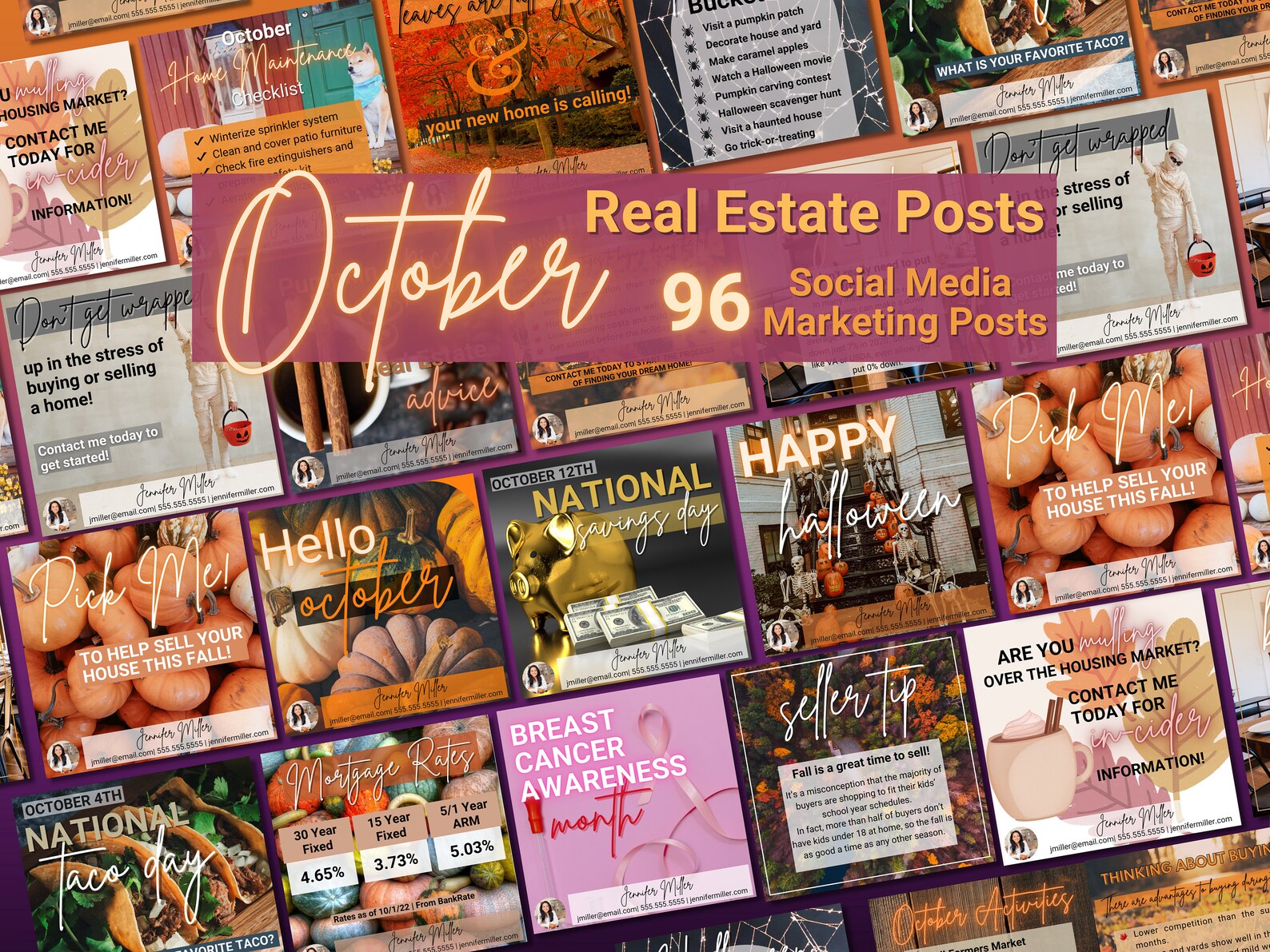 October Real Estate Posts, Real Estate Marketing, Fall Real Estate ...