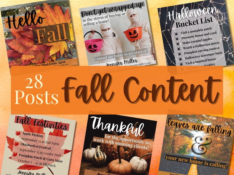Real Estate Social Media Fall Real Estate Marketing Fall - Etsy