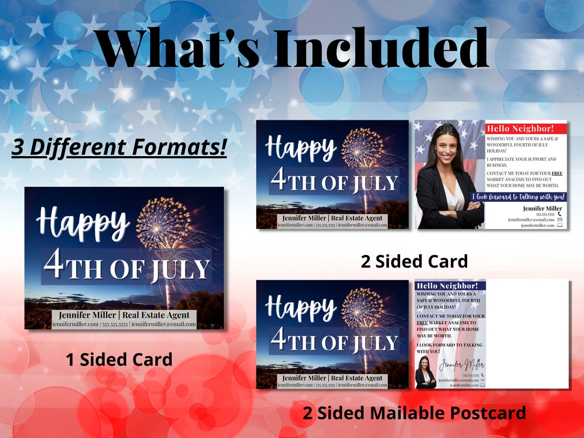 4th of July Real Estate, Real Estate Postcard, Real Estate Marketing ...