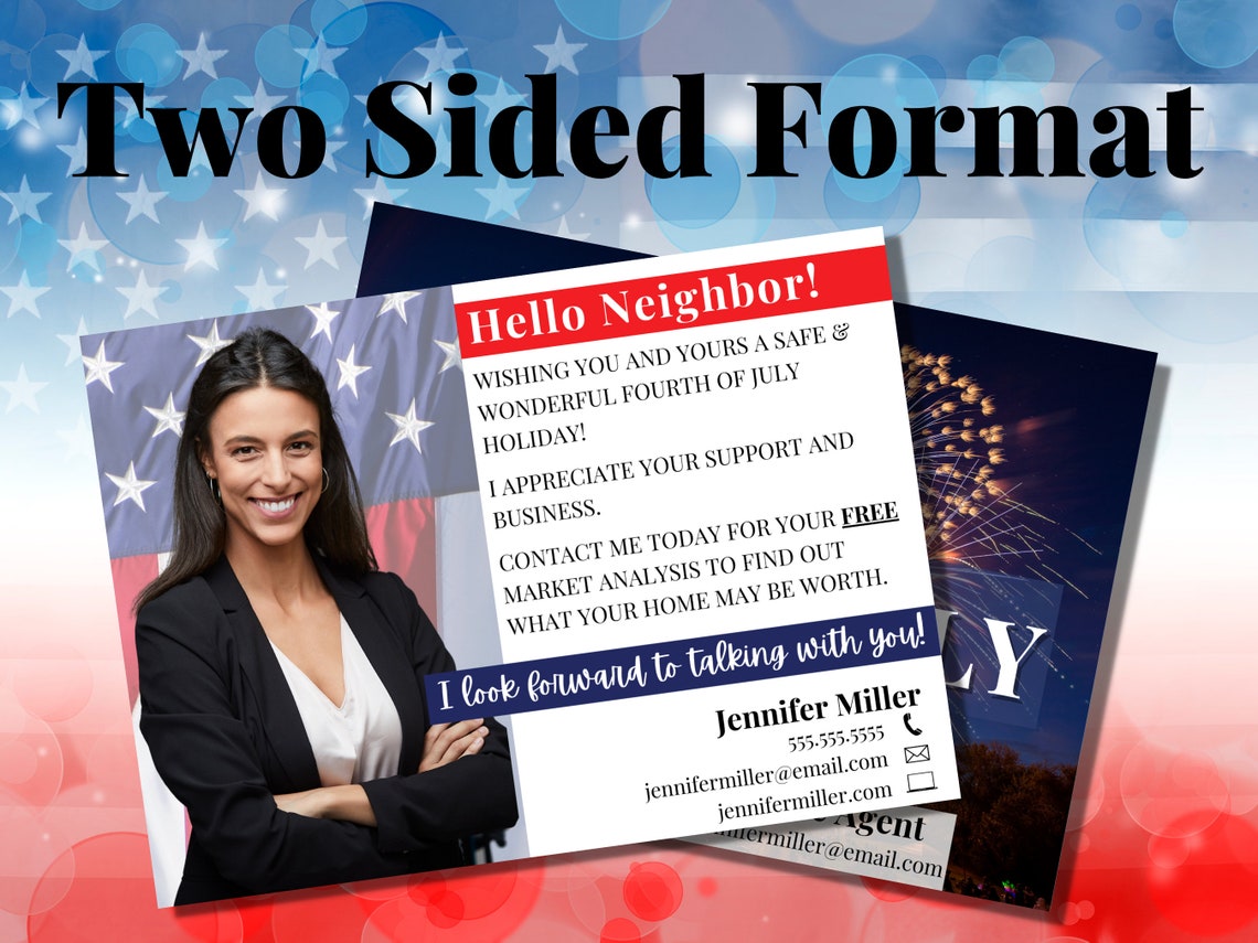 4th of July Real Estate, Real Estate Postcard, Real Estate Marketing ...
