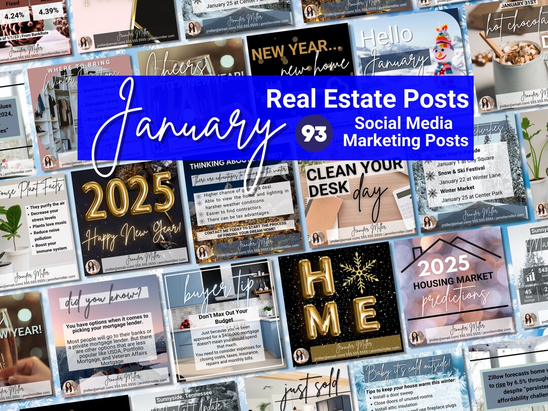 January Real Estate Posts, Social Media Content, Real Estate Marketing ...