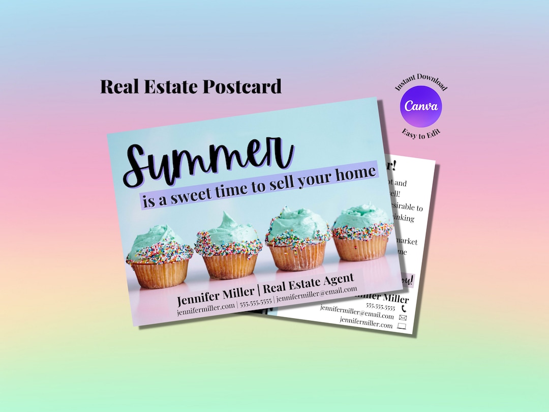 Real Estate Postcard, Real Estate Marketing, Summer Postcard, Summer ...