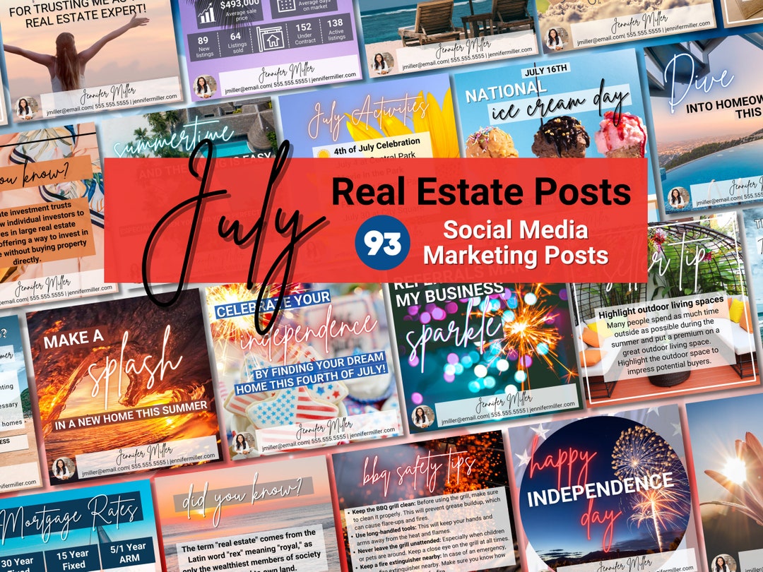 July Real Estate Social Media, Real Estate Marketing, Real Estate ...