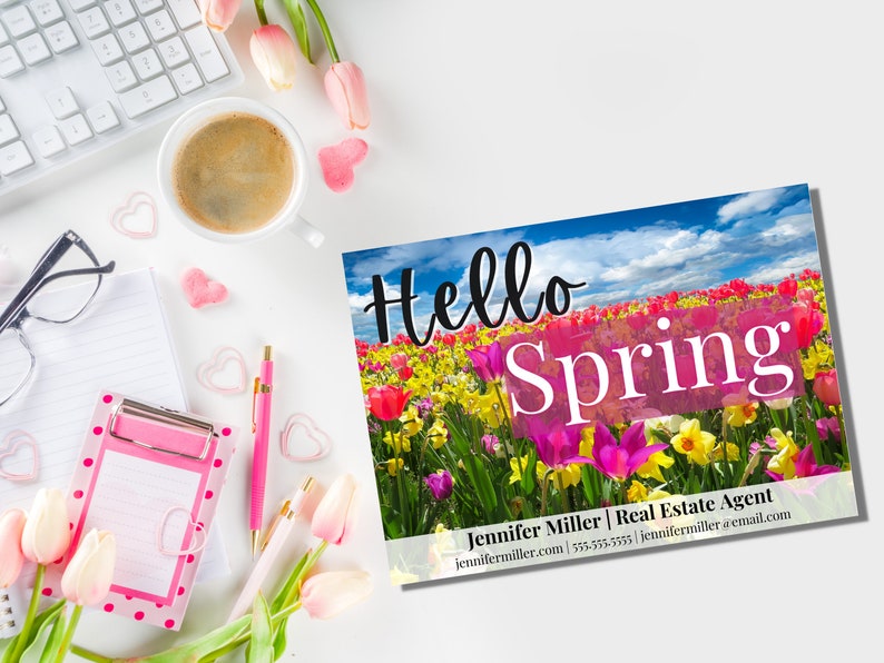 Real Estate Postcard Real Estate Marketing Spring Real - Etsy