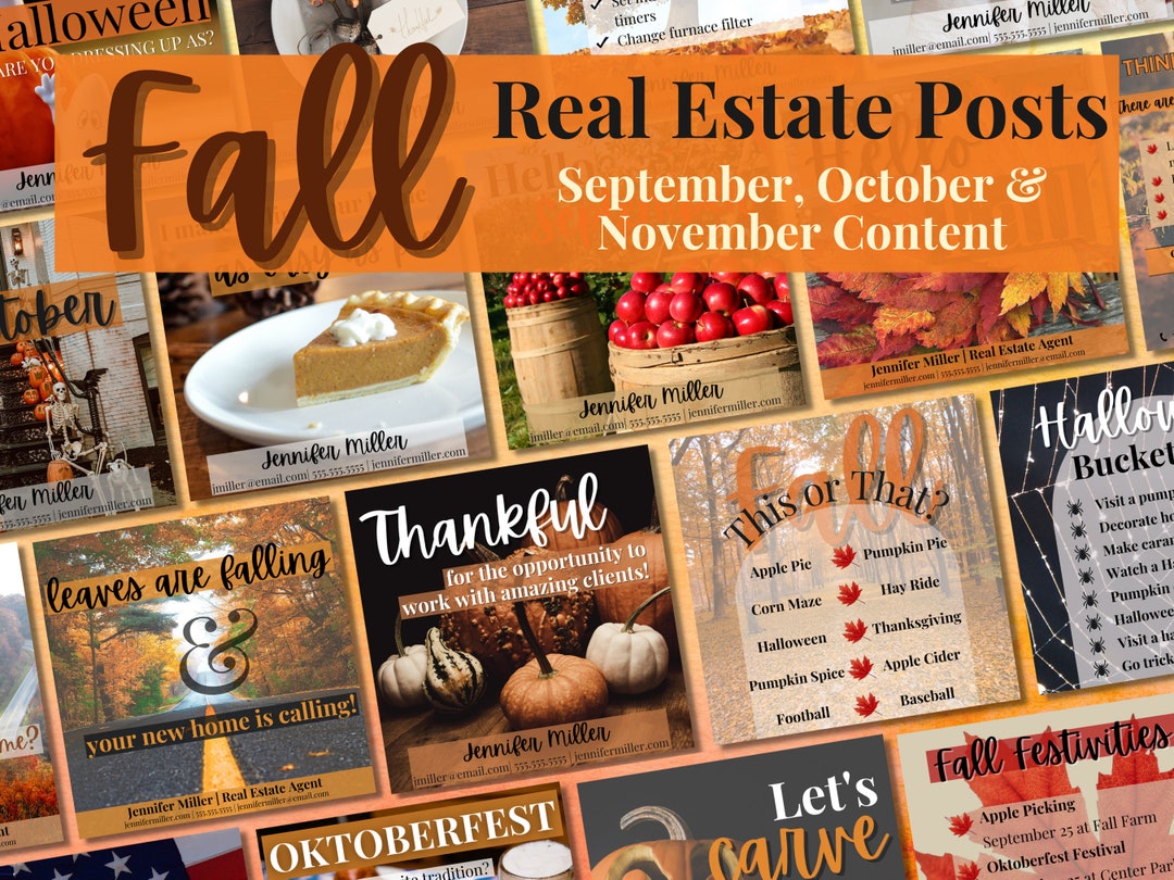 Real Estate Social Media Fall Real Estate Marketing Fall - Etsy