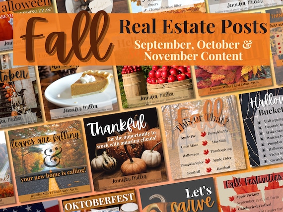 Real Estate Social Media Fall Real Estate Marketing Fall - Etsy
