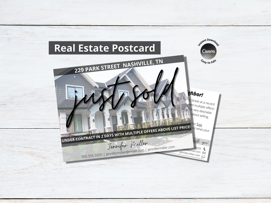 Real Estate Postcard, Just Sold Postcard, Just Sold, Real Estate ...