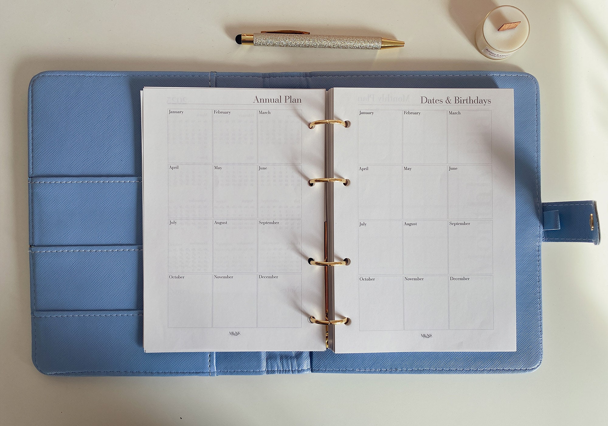 Undated Planner Design, A5 Baby Blue Agenda, Personalised Planner - Etsy