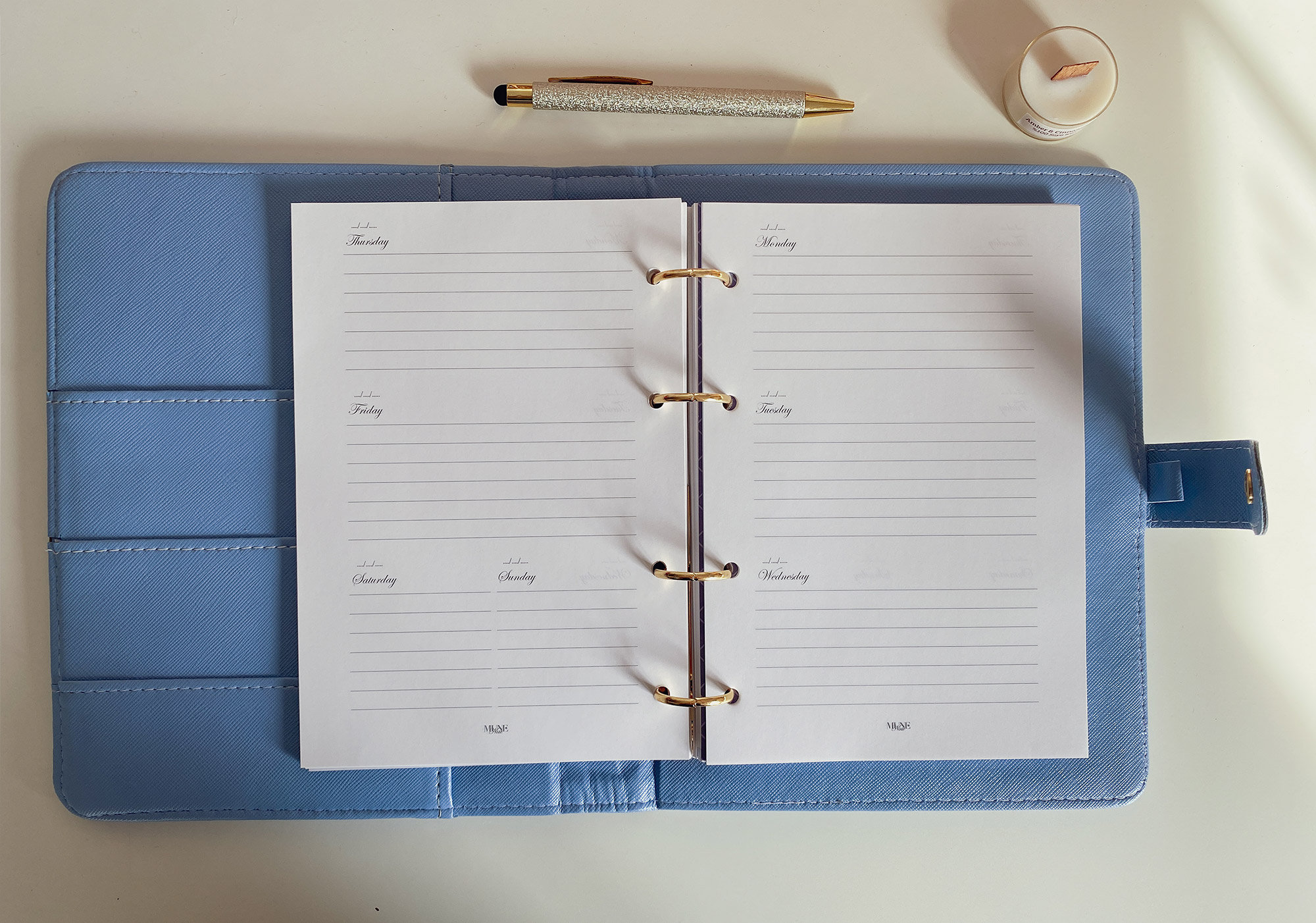 Undated Planner Design, A5 Baby Blue Agenda, Personalised Planner - Etsy