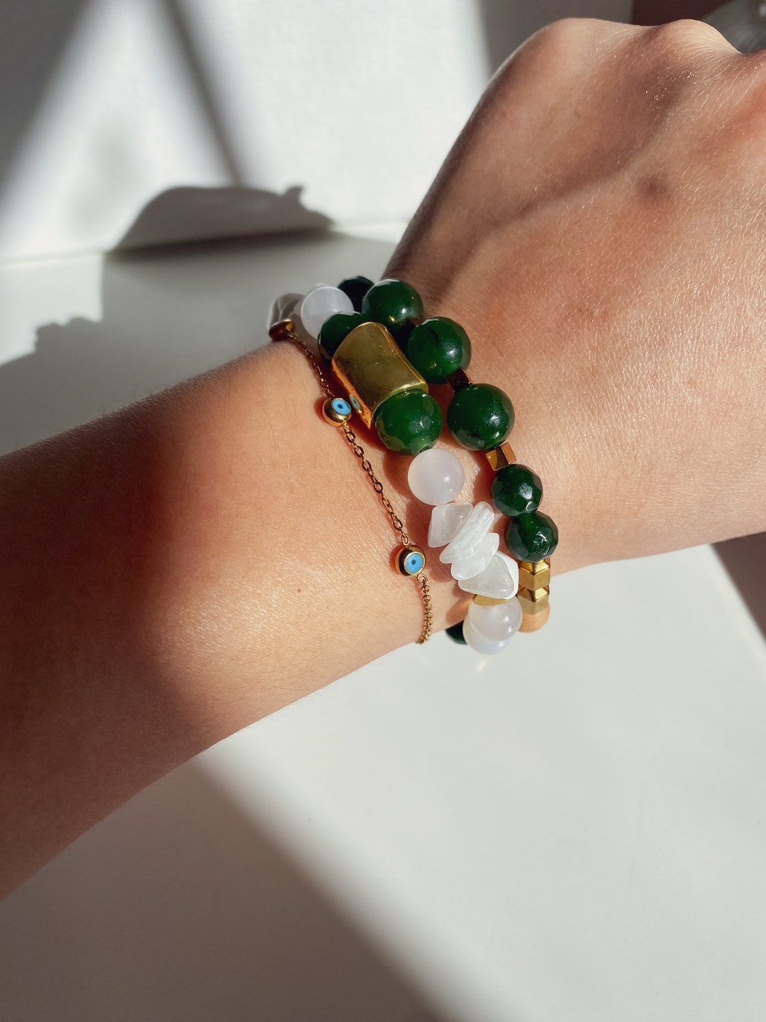 SAPPHIRUS JADE & MIMI, Jade, Hematitis, White Agate, Moon Stone Natural ...