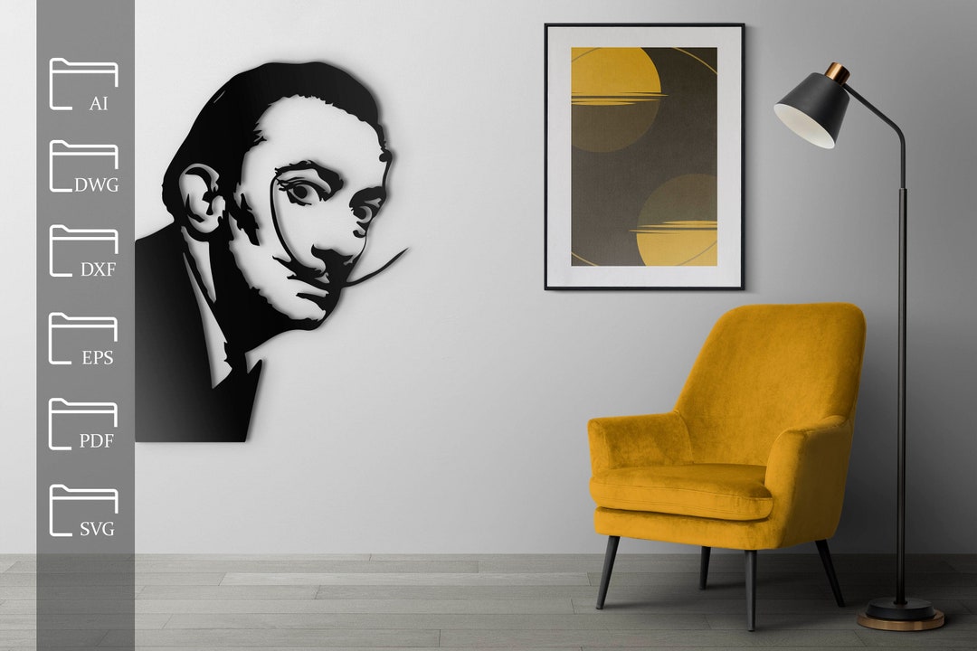 Salvador Dali Digital File - Single Layer Laser Cut Files, DXF, SVG ...