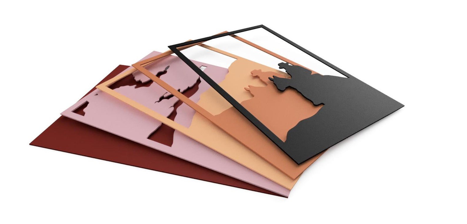 Digital File - 5 Layer Laser Cut Files, DXF, SVG, Multi-layer Files ...
