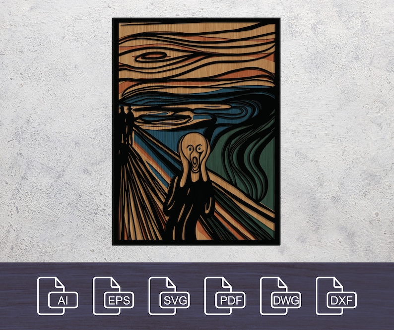 Scream - 5 Layer Laser Cut Files, Multilayer SVG DXF for CNC, Cricut ...