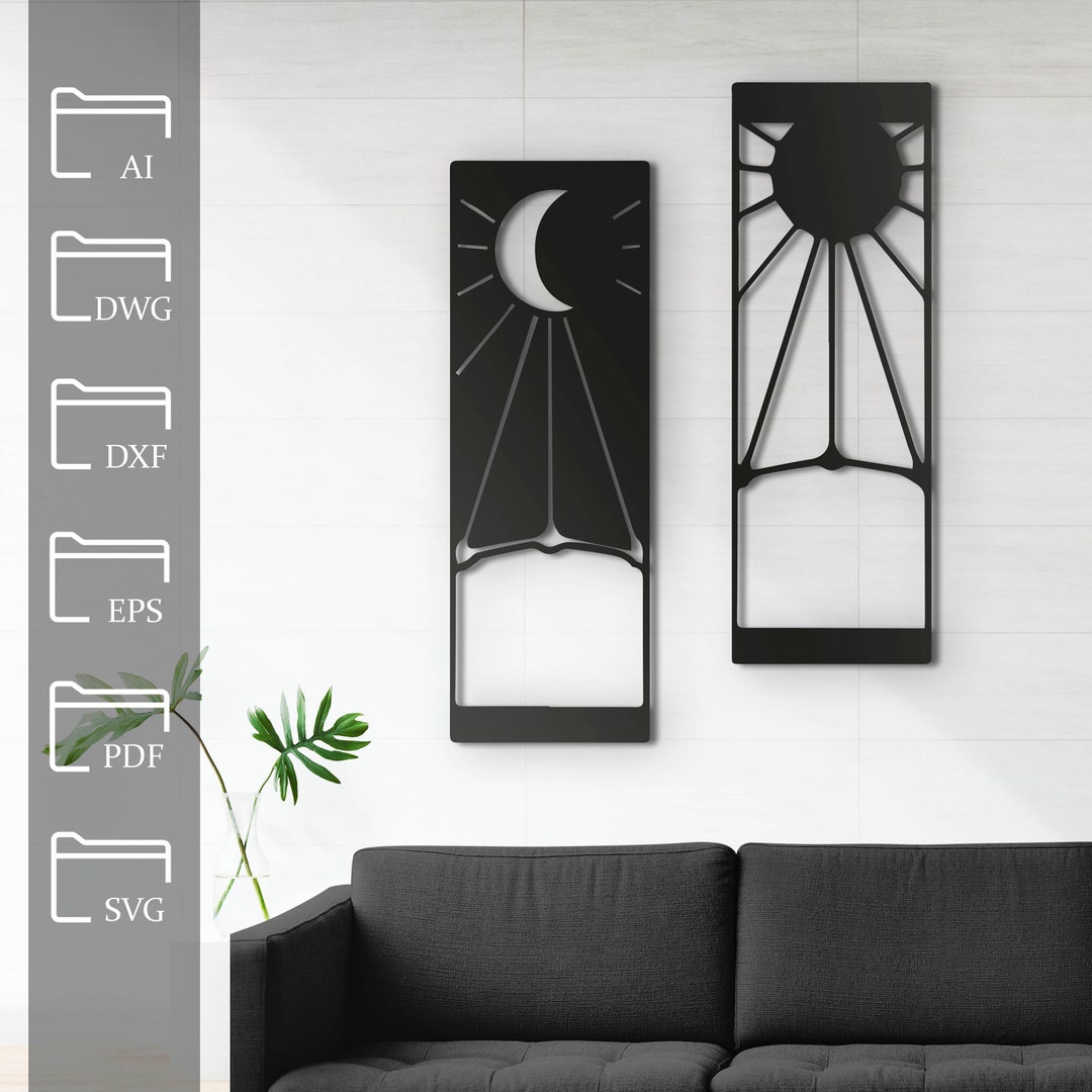Day and Night Digital File - Single Layer Laser Cut Files, DXF, SVG ...