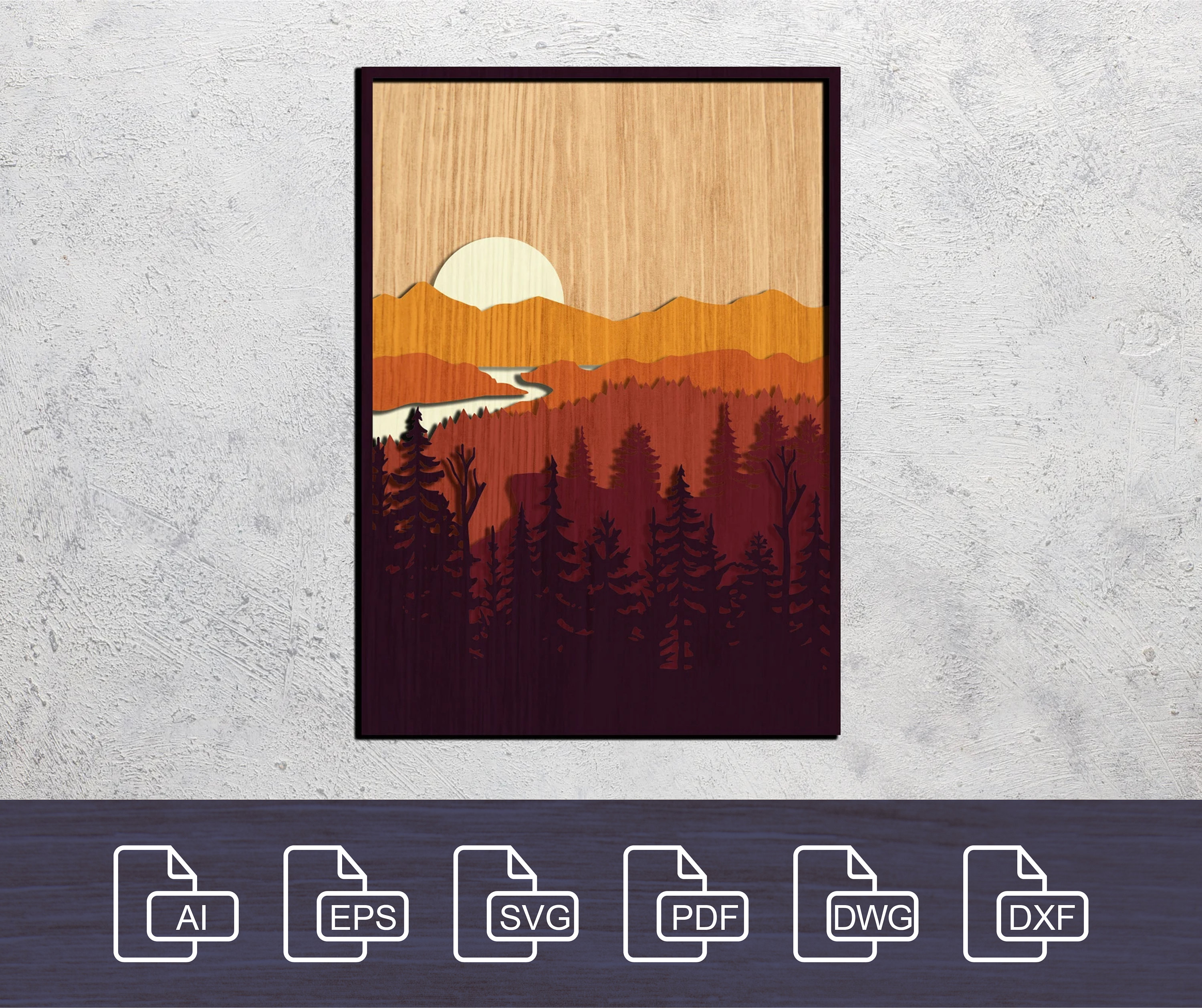 Digital File - 7 Layer Laser Cut Files, DXF, SVG, Multi-layer Files ...