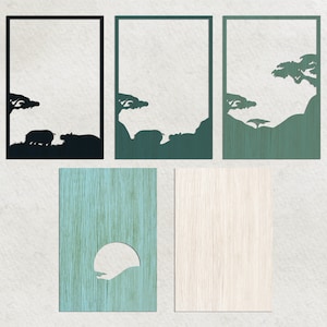 Digital File - 5 Layer Laser Cut Files, DXF, SVG, Multi-layer Files, 4 ...