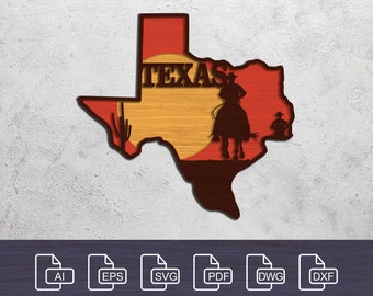 Texas Map Dxf File - Etsy