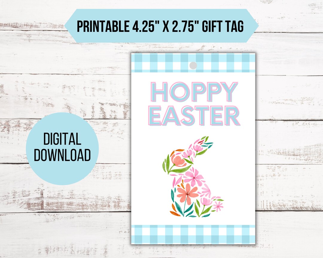 Printable Easter Gift Tag - "hoppy Easter" - Etsy UK