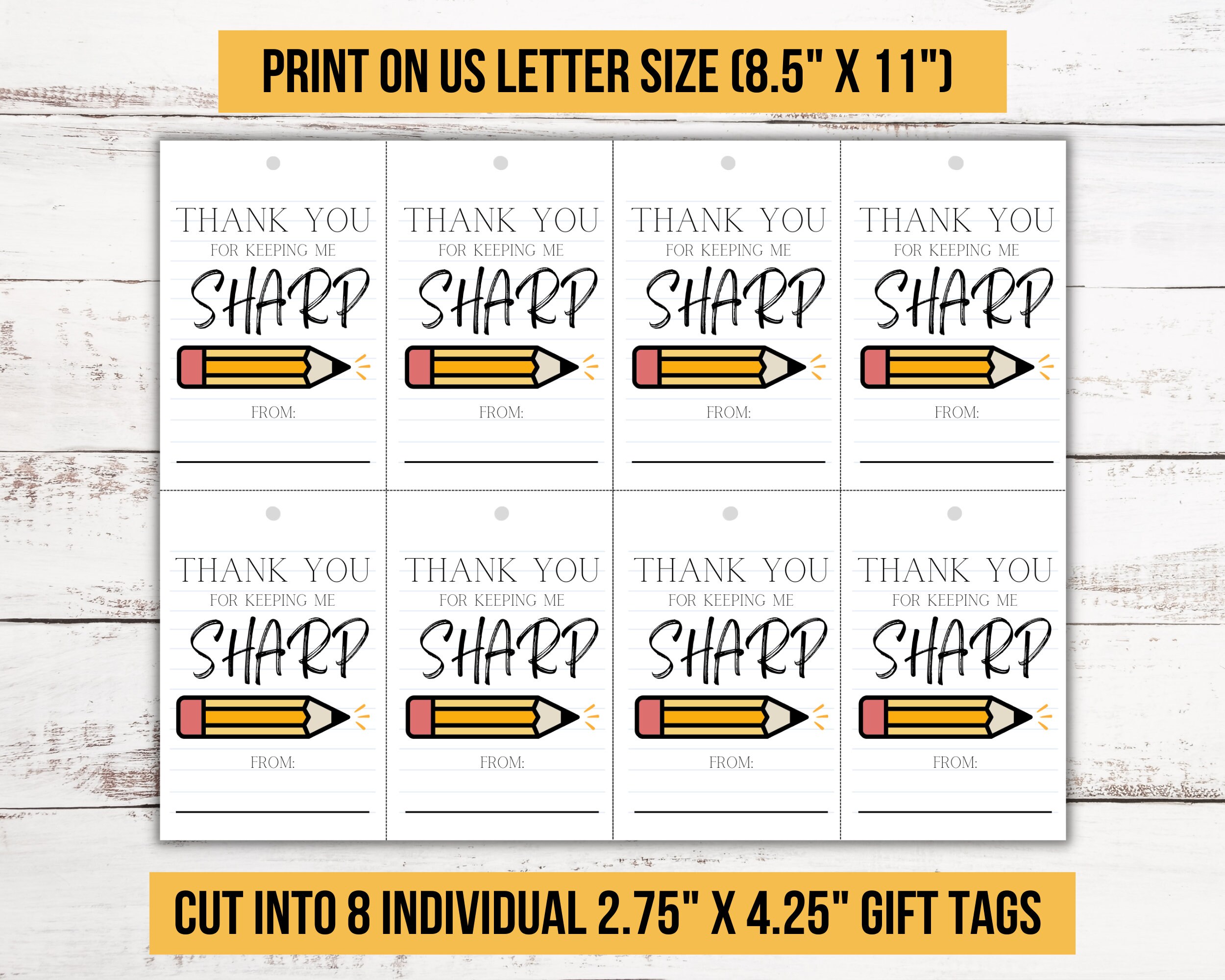 Printable Teacher Appreciation Gift Tag - "thank You for Keeping Me ...