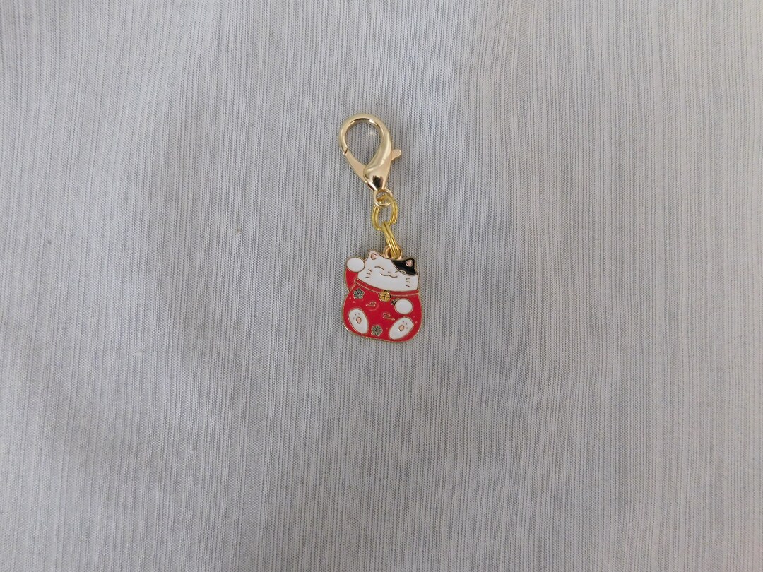 Good Luck Cat Zipper Pull, Good Luck Cat Charm - Etsy