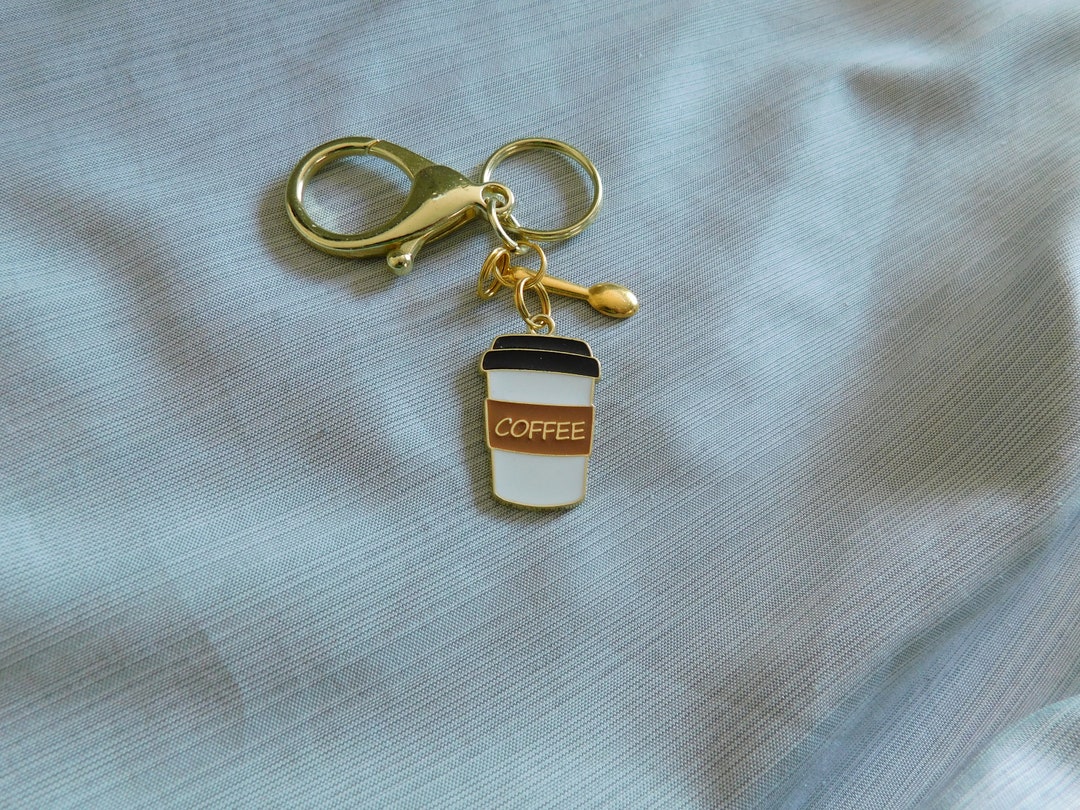 Coffee Cup Keychain, Bag Clip on Charm, Coffee Lovers Gift - Etsy