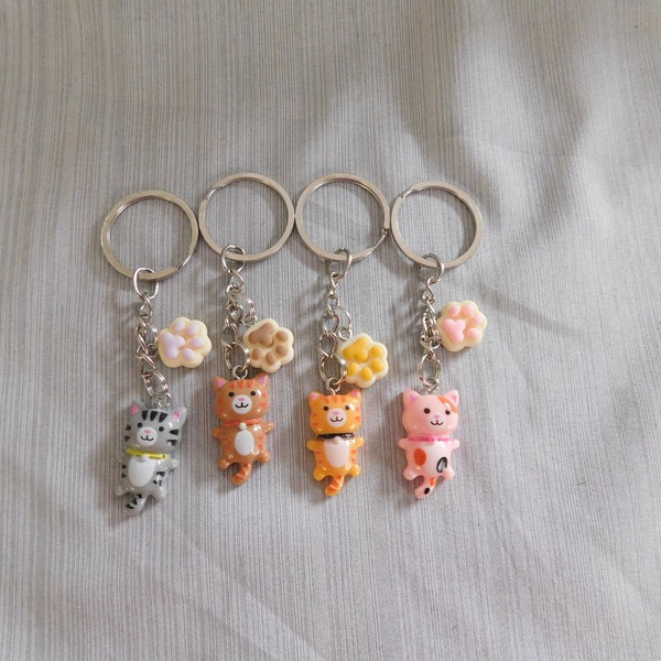 Cat Keychain - Etsy